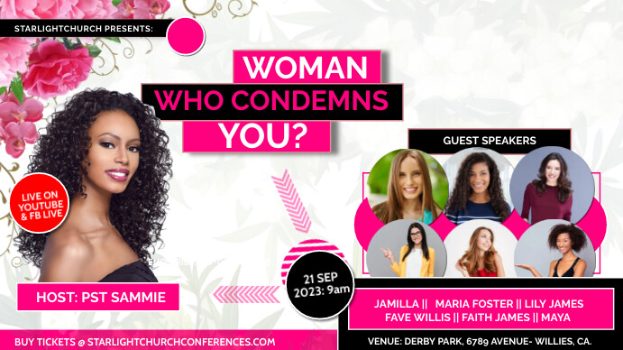 WOMEN'S CONFERENCE CHURCH POSTER (3) Template | PosterMyWall