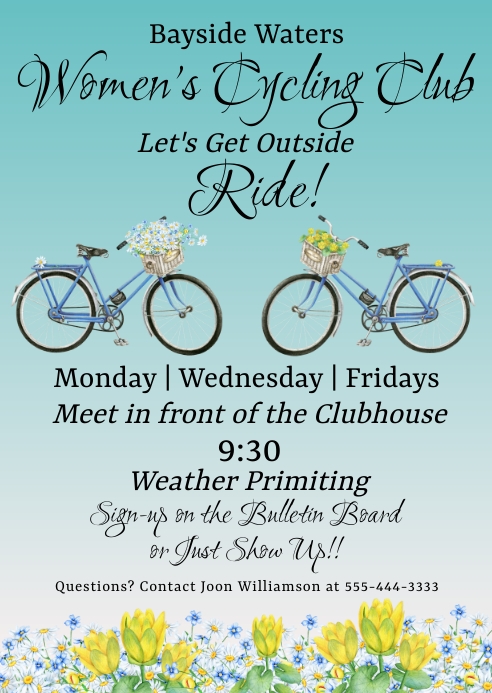 Women's Cycling Club Announcement Template | PosterMyWall