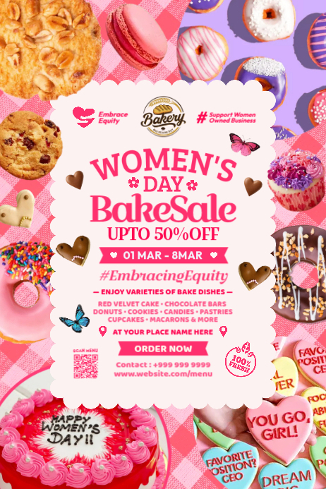 Women's Day Bake Sale Poster Template | PosterMyWall