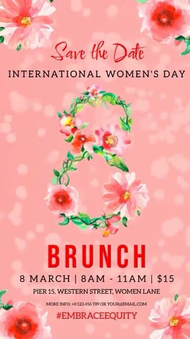 WOMEN'S DAY BRUNCH EVENT DESIGN TEMPLATE | PosterMyWall