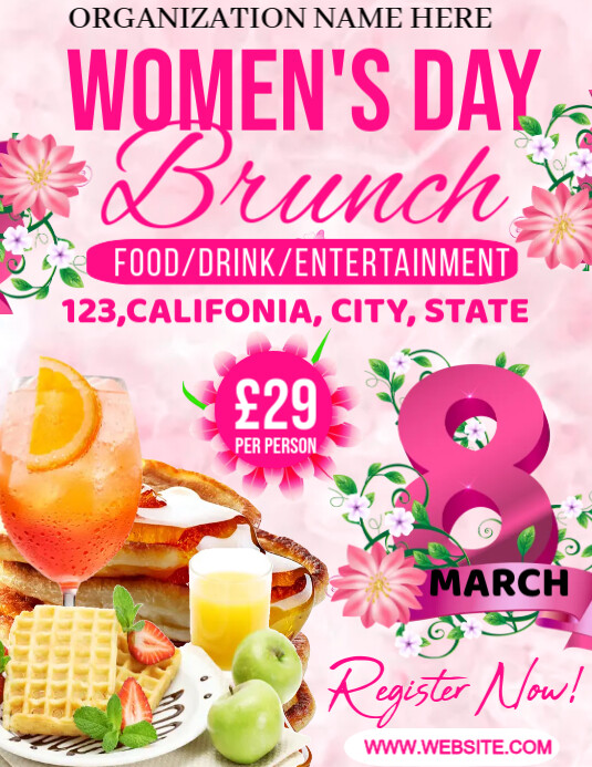 Women's day brunch flyer Template | PosterMyWall