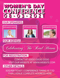 Women's day conference flyer poster template | PosterMyWall