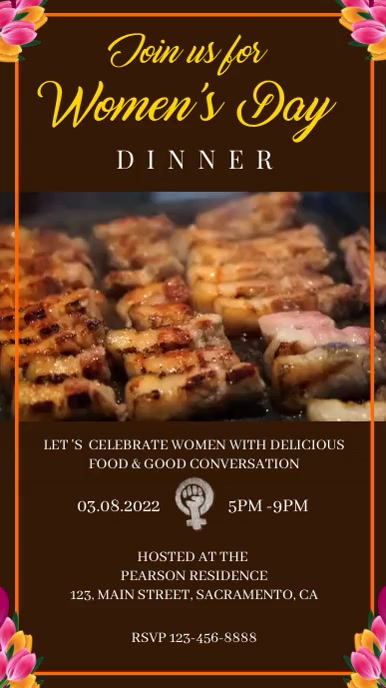 Women's Day Dinner Template | PosterMyWall