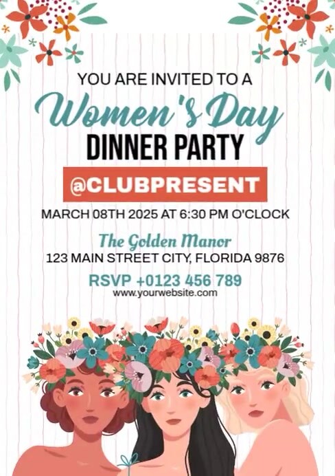Women's Day Dinner Party Template | PosterMyWall