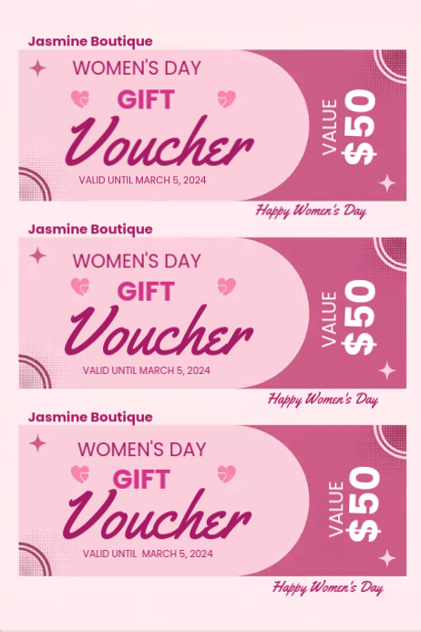 Women's Day Gift Voucher Template | PosterMyWall