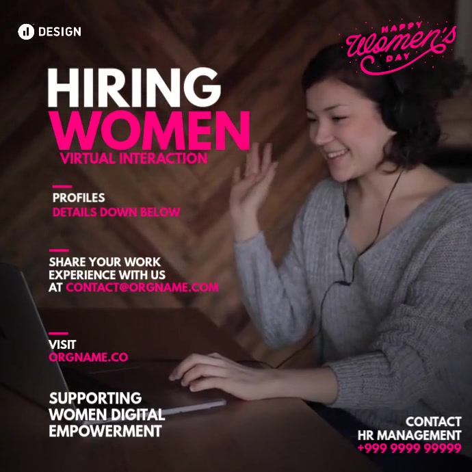 Women's Day Hiring 2022 Template | PosterMyWall