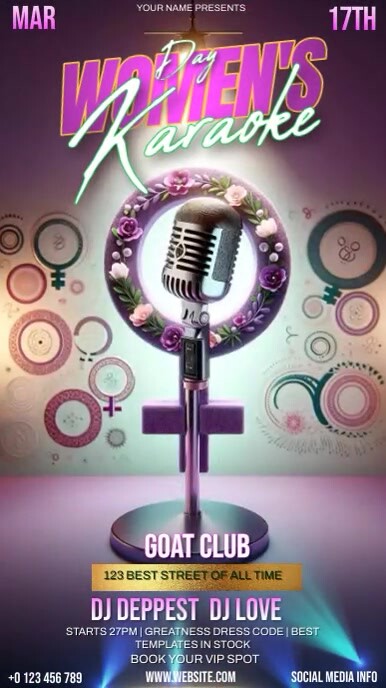 women's day karaoke night Template | PosterMyWall