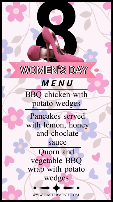 Women's Day Menu Card Post Template | PosterMyWall