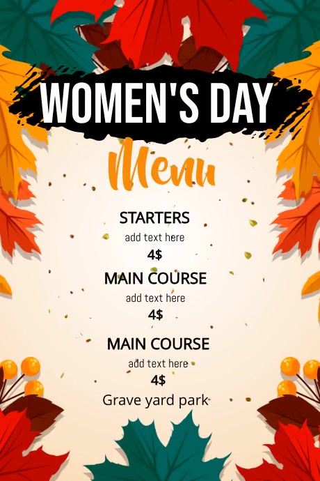 Plantilla de Women's Day menu flyer | PosterMyWall