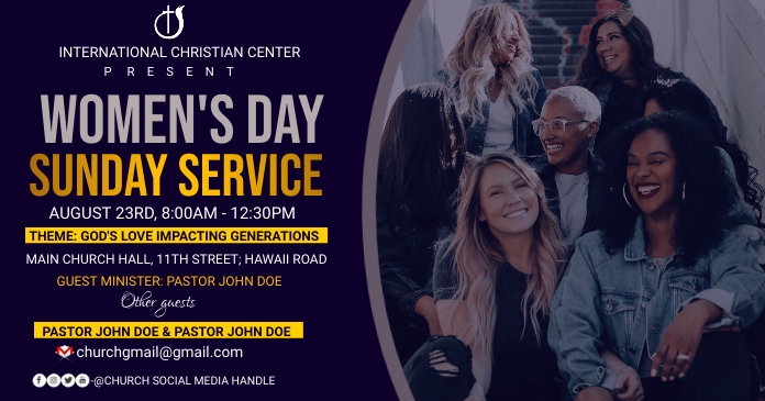 women's day sunday service Template | PosterMyWall