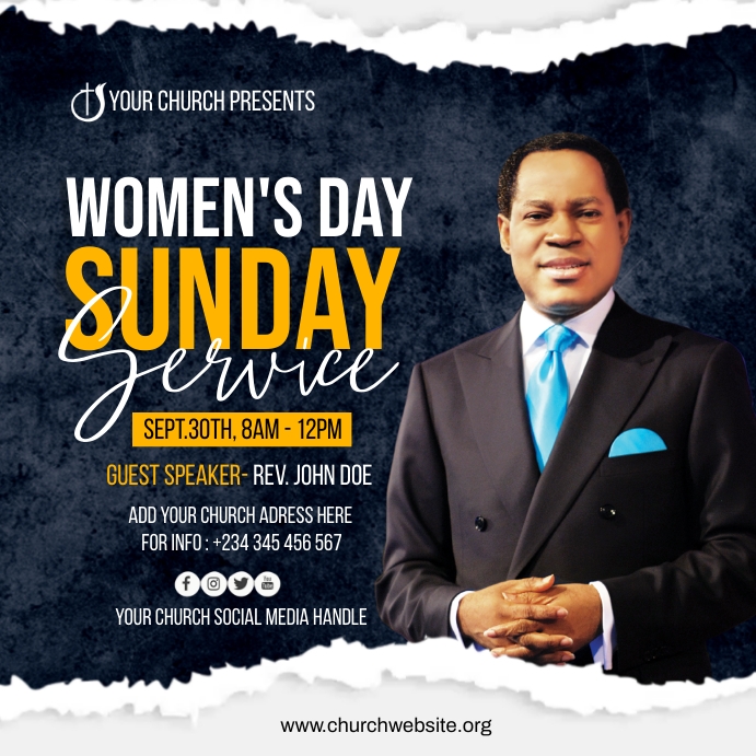 women's day sunday service Template | PosterMyWall