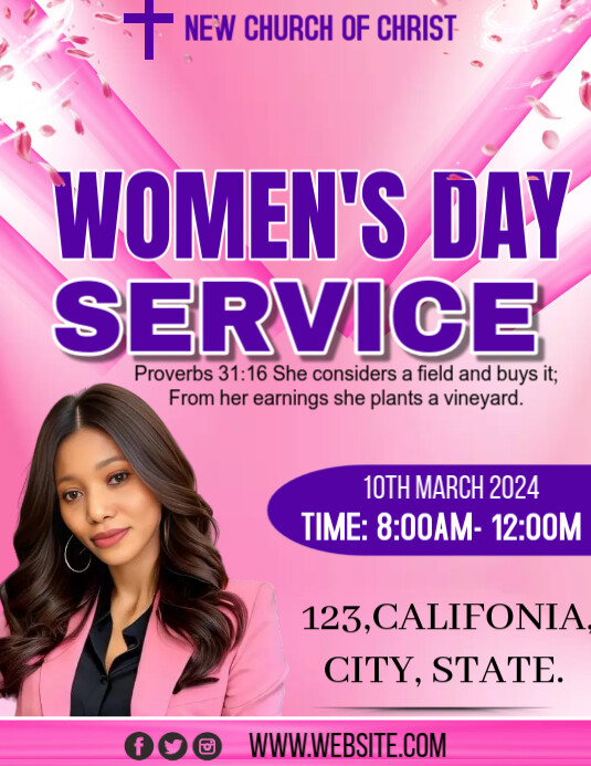 Women's day Sunday service design Template | PosterMyWall
