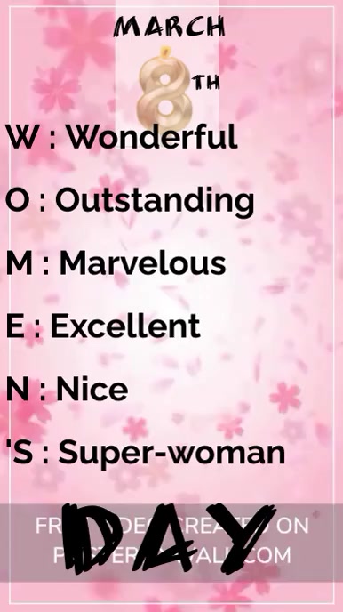 Copy of Women's Day Video Admiration Post | PosterMyWall