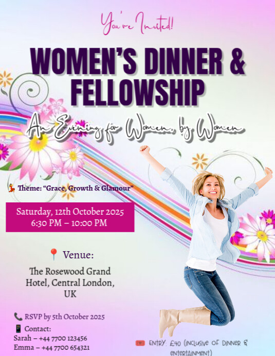 Plantilla de Women's Dinner Fellowship Event | PosterMyWall