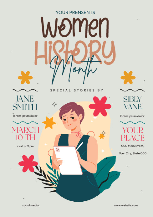 Women's History Month Flyer Template | PosterMyWall