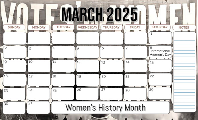 Copy of Women's History Month March Calendar (US Legal) | PosterMyWall