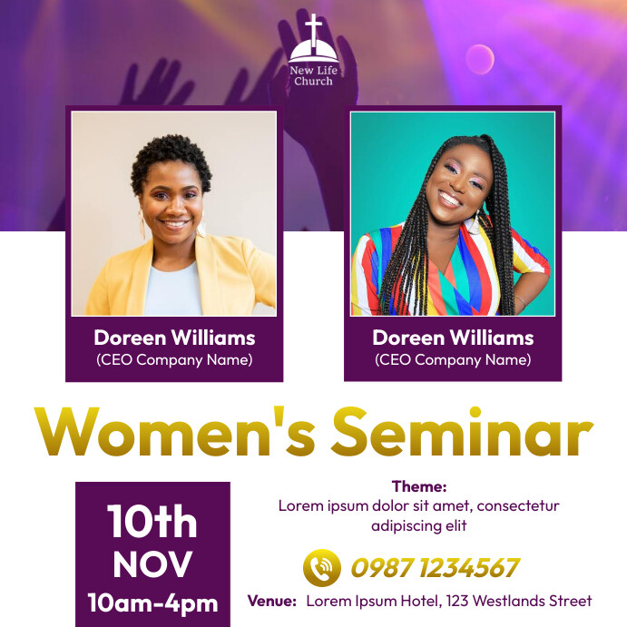Women's seminar flyer Template | PosterMyWall
