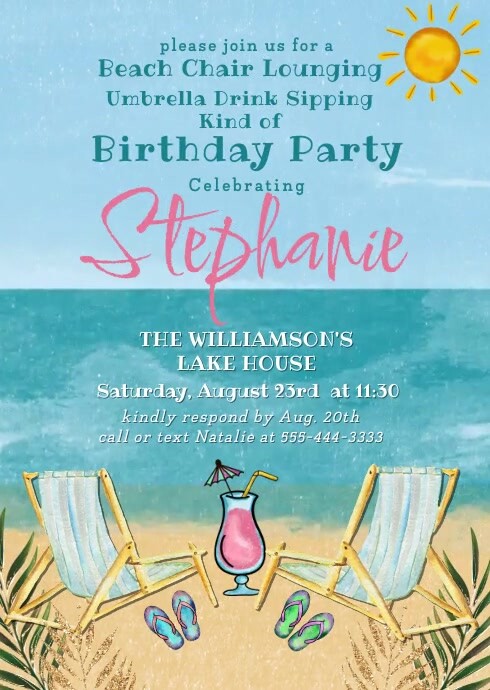 Women's Summer Fun Birthday Invitation Template | PosterMyWall