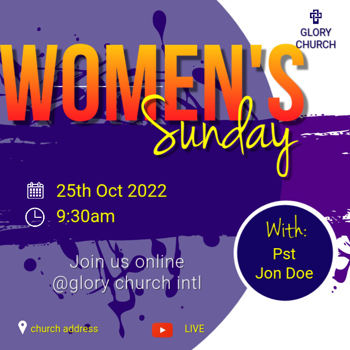WOMEN'S SUNDAY (2) Template | PosterMyWall