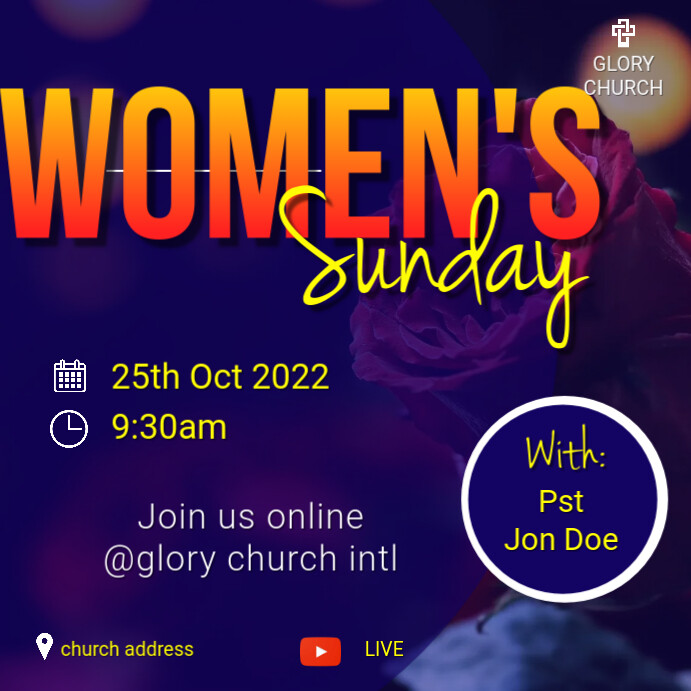 WOMEN'S SUNDAY (3) Template | PosterMyWall