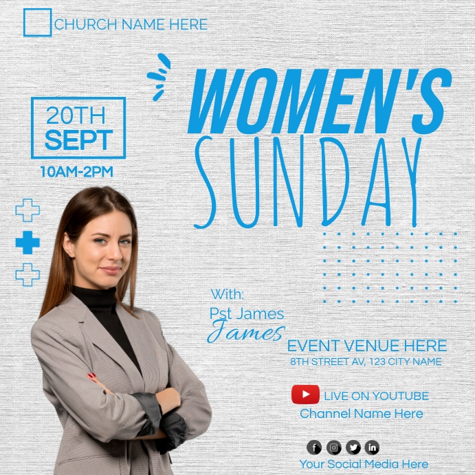 women's sunday service Template | PosterMyWall