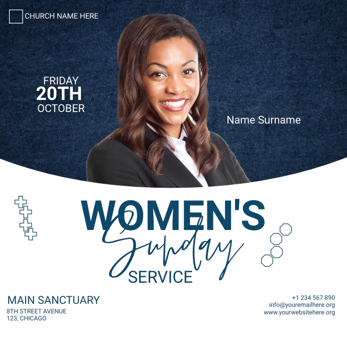women's sunday service Template | PosterMyWall