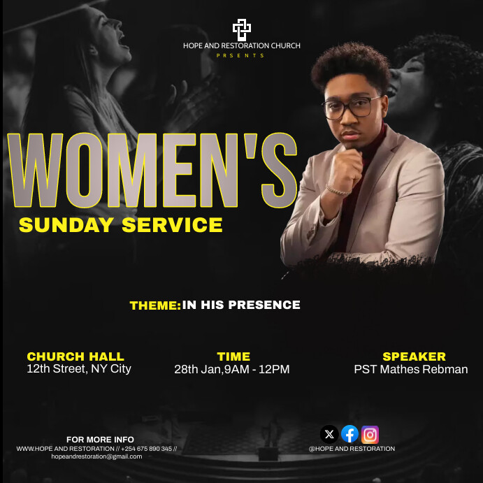 women's sunday service Template | PosterMyWall