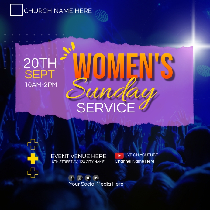 women's sunday service Template | PosterMyWall