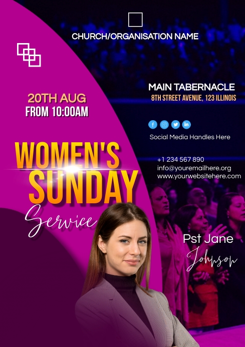 women's sunday service Template | PosterMyWall