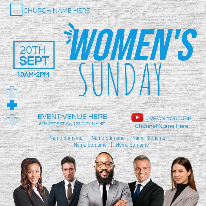 women's sunday service Template | PosterMyWall