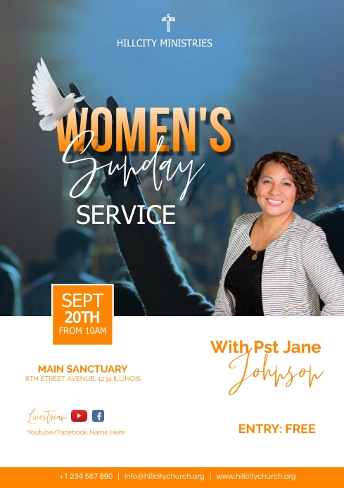 women's sunday service Template | PosterMyWall