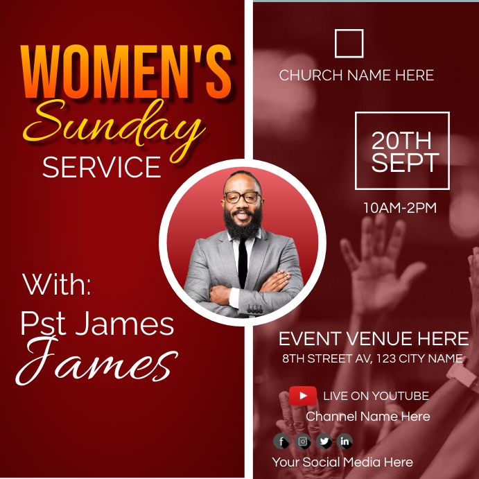 women's sunday service Template | PosterMyWall