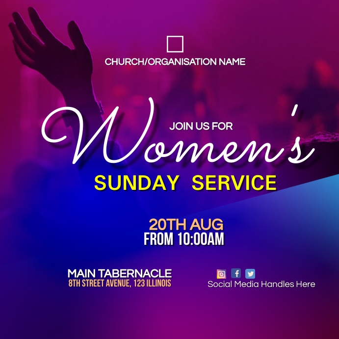 women's sunday service Template | PosterMyWall
