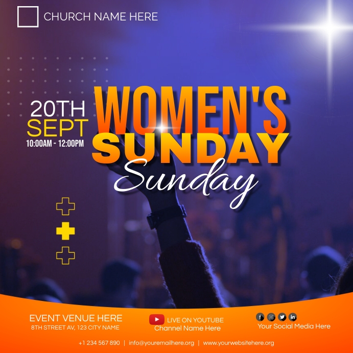 women's sunday service Template | PosterMyWall