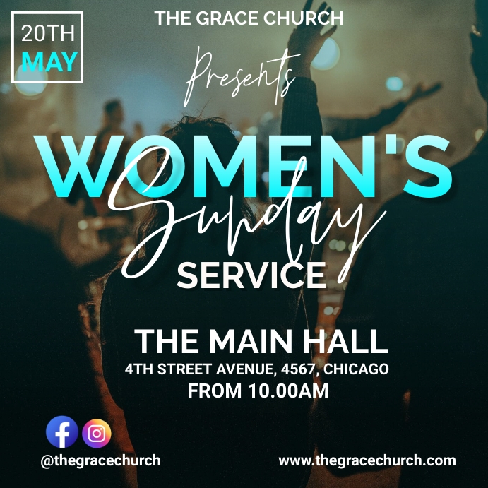WOMEN'S SUNDAY SERVICE POSTER Template | PosterMyWall