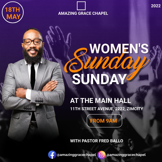 WOMEN'S SUNDAY SERVICE POSTER Template | PosterMyWall