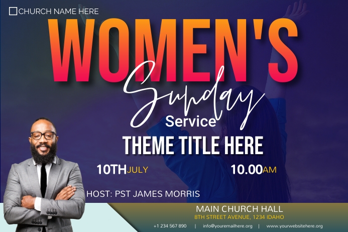 women's Sunday service poster Template | PosterMyWall