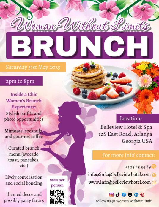 Women Brunch High Tea Ad Template | PosterMyWall