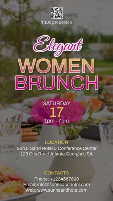 Women Brunch Video Ad Template | PosterMyWall