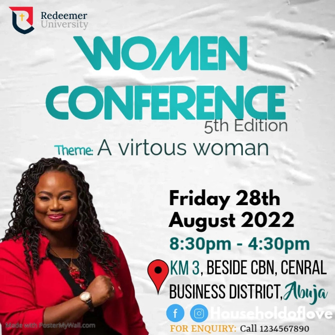 WOMEN CHURCH CONFERENCE FLYER DESIGN TEMPLATE | PosterMyWall