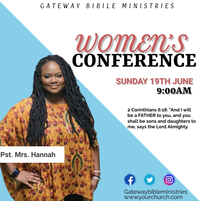 WOMEN CONFERENCE CHURCH FLYER TEMPLATE (4) | PosterMyWall