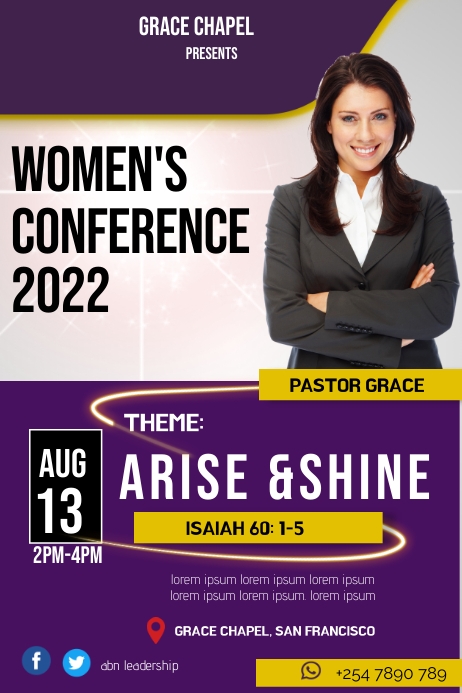 WOMEN CONFERENCE Template | PosterMyWall