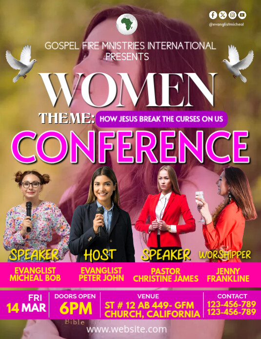 Women Conference Flyer (us Letter) Template | PosterMyWall