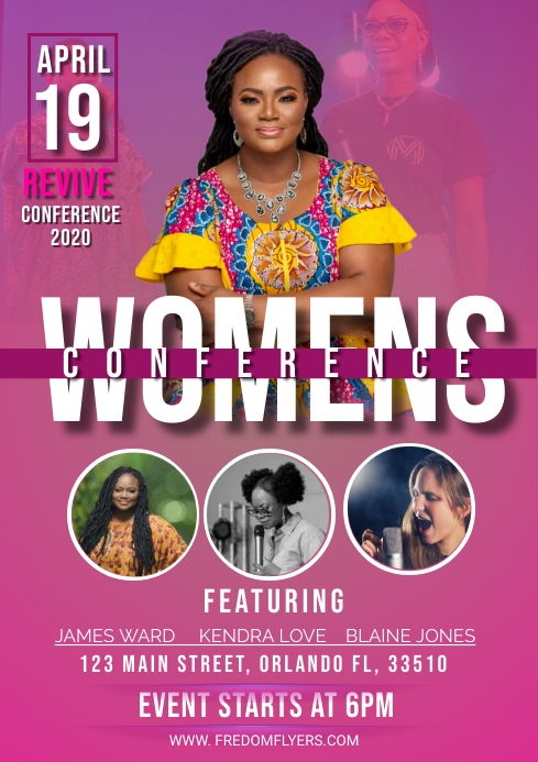 Pink Women Conference Flyer A4 Template | PosterMyWall