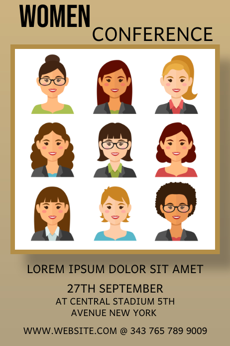 Women conference poster Template | PosterMyWall