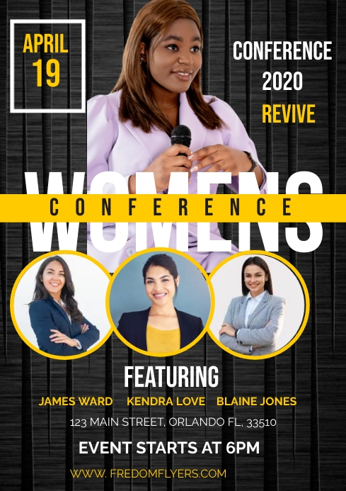 women conference poster template | PosterMyWall