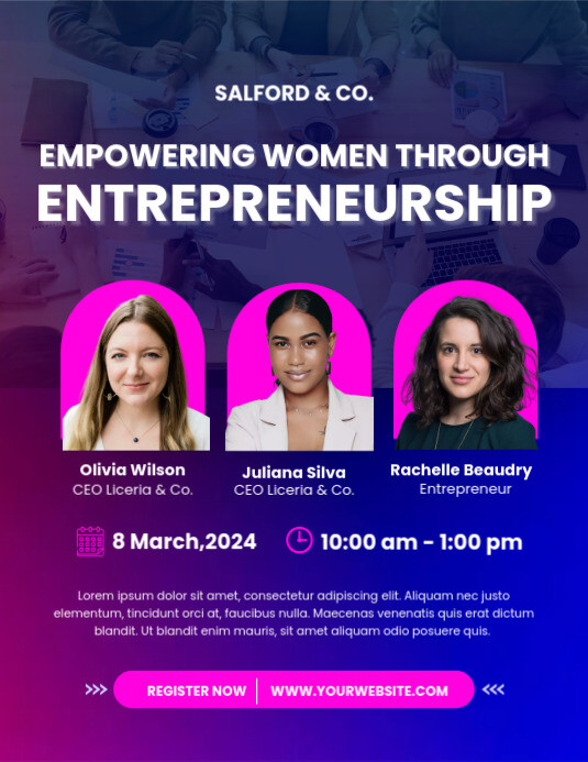 women entrepreneur senimar template | PosterMyWall