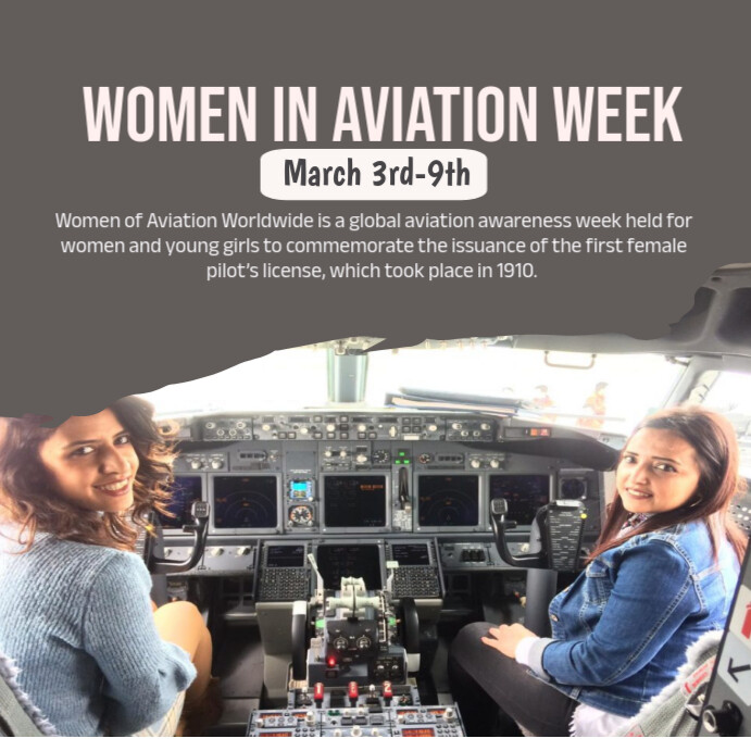 women in aviation day Template | PosterMyWall