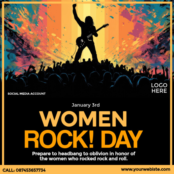 Women Rock! Day Template | PosterMyWall