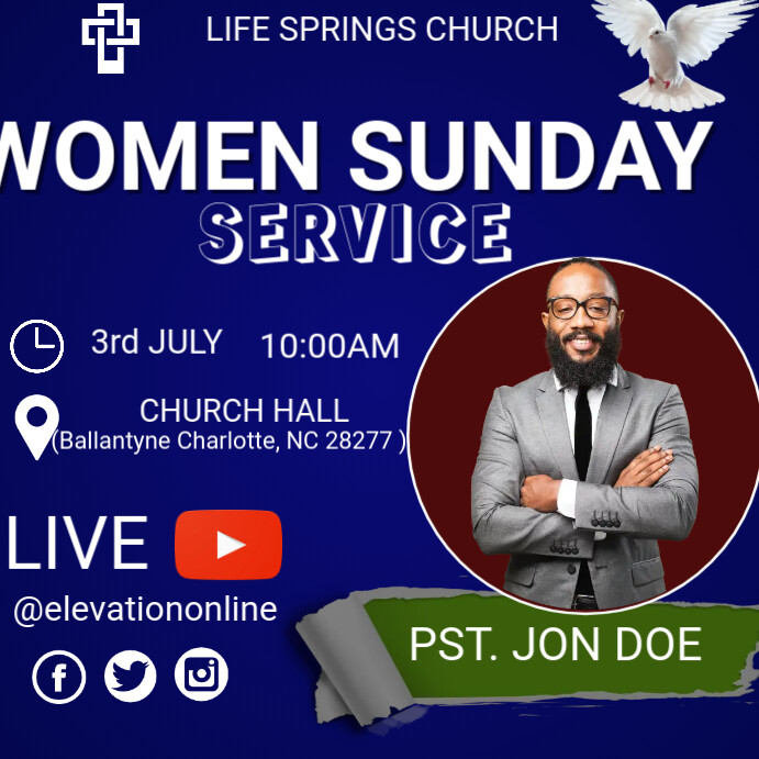 WOMEN SUNDAY SERVICE (3) Template | PosterMyWall